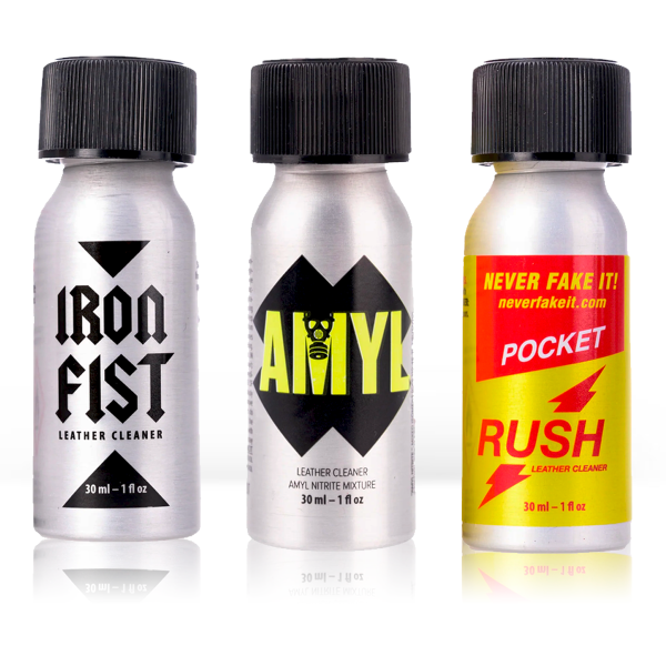 Heavy Metal Pack - 3 powerful poppers in 30ml aluminium bottles